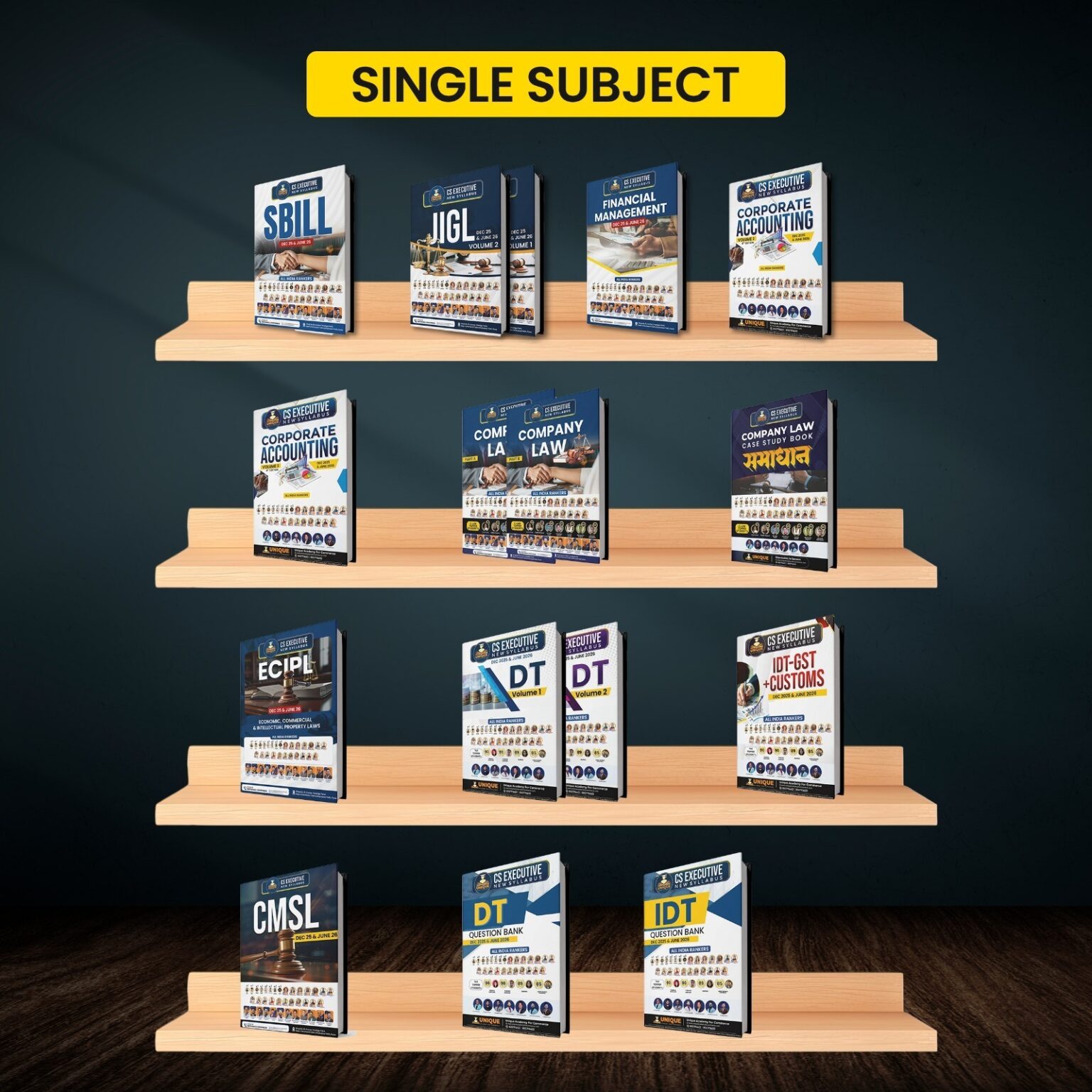 CS Executive Single Subject Color Books For New Syllabus – Unique Academy for Commerce – Books