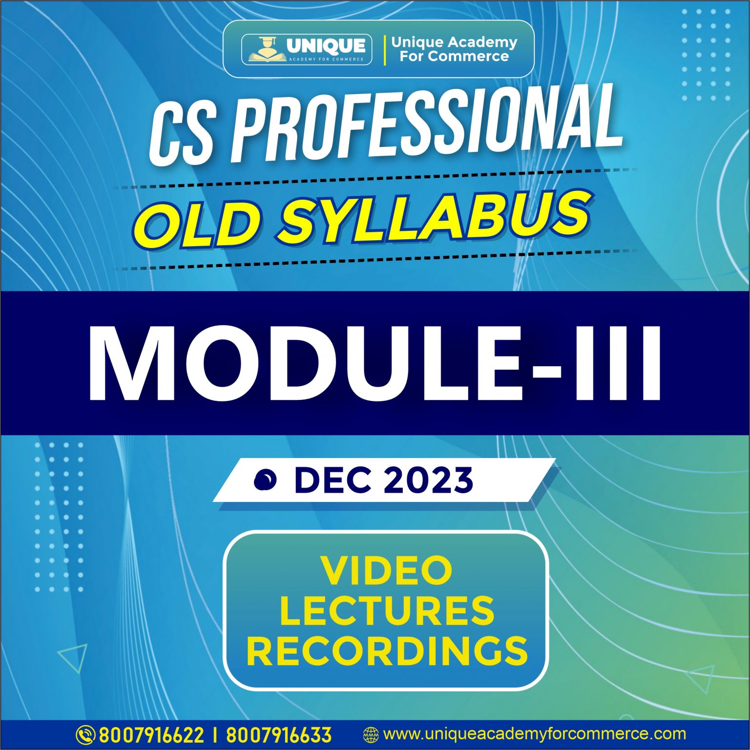 CS Professional Online Classes All Subjects - Unique Academy For Commerce